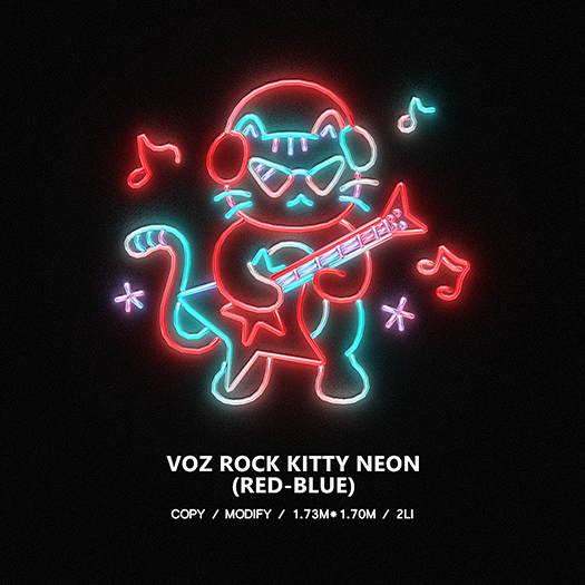 Second Life Marketplace - [VOZ] Rock Kitty Neon (Red-Blue)